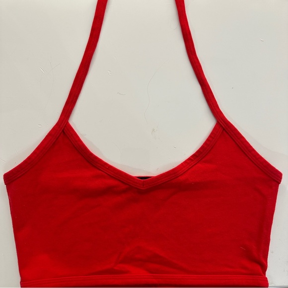 Brandy Melville | Tops | Super Rare Brandy Halter Crop Top In Red ...